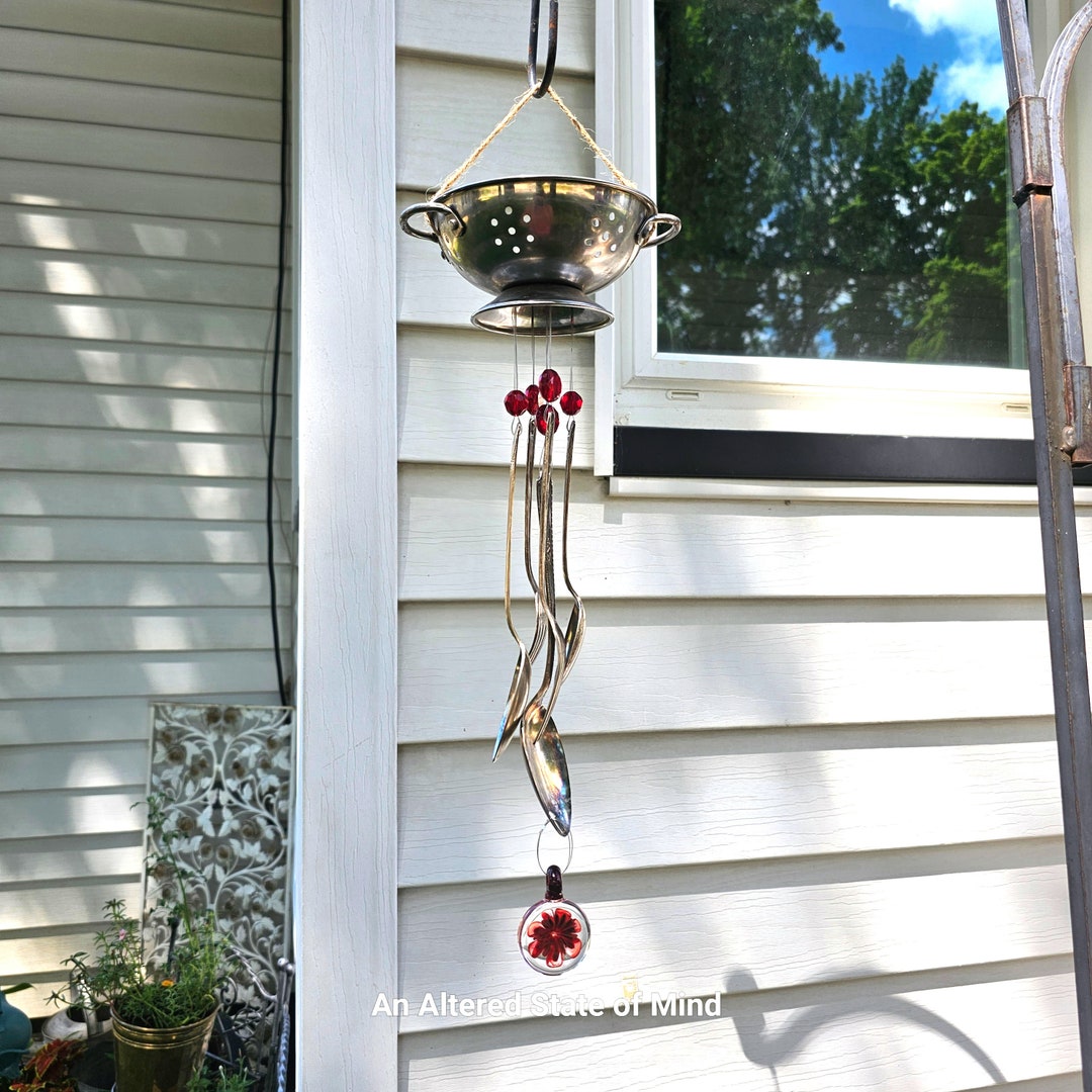 Repurposed Silverware Windchime, Hanging Garden Art Decor, Metal ...