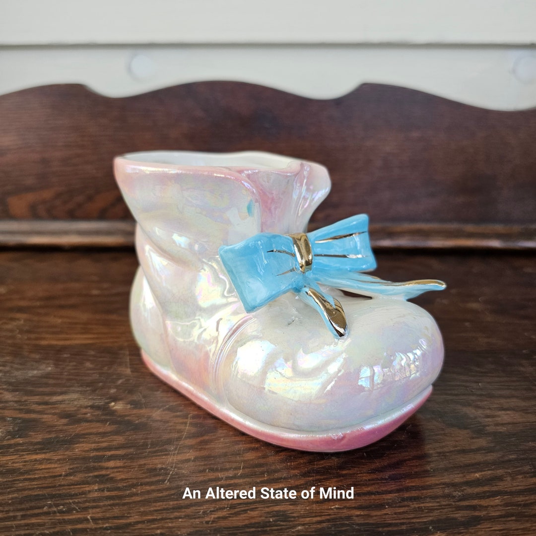 Vintage Pink Baby Shoe Planter Baby Bootie Indoor Succulent Plant ...