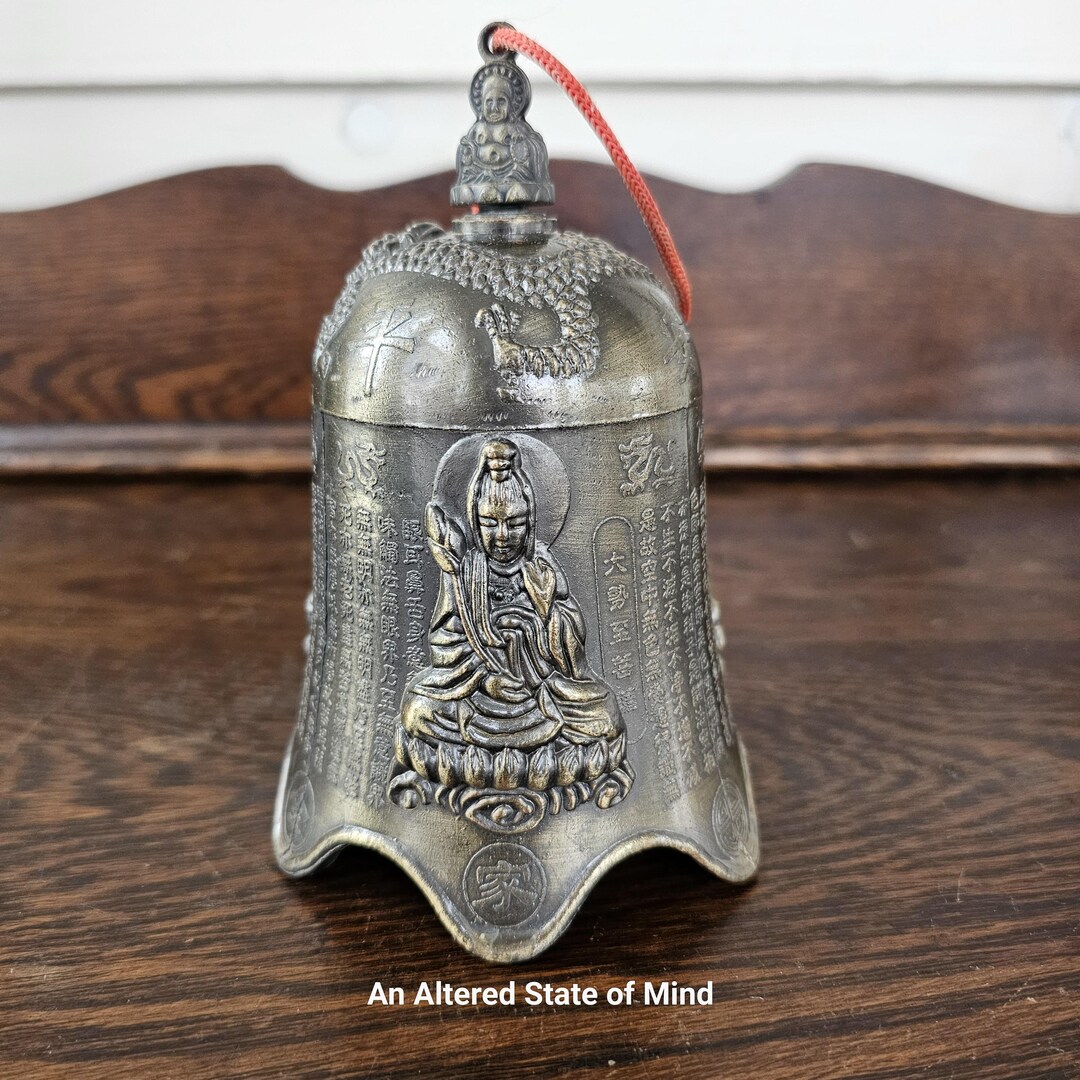 Vintage Brass Temple Bell, Asian Thai Buddhism, Forged Brass, Buddha ...