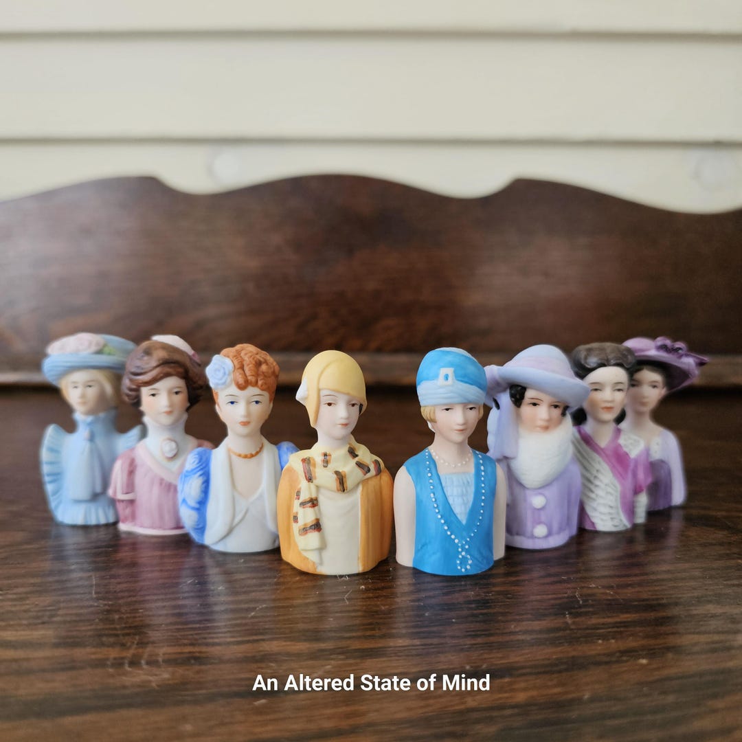 Choice Vintage Avon Lady Thimble Figural Ceramic Collectible Thimble ...