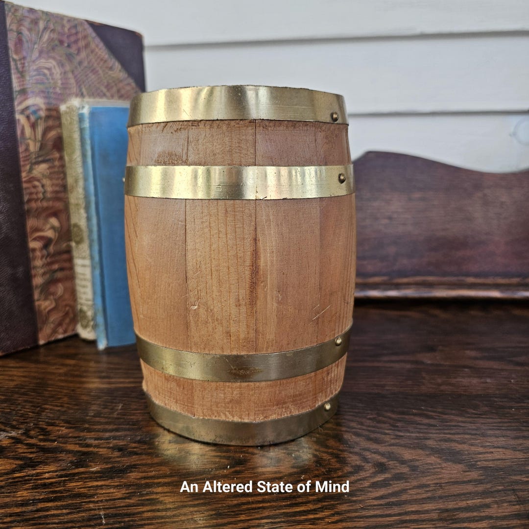 Vintage Wooden Barrel Coin Bank, Beer Whisky Wine Barrel, Wine Lover ...