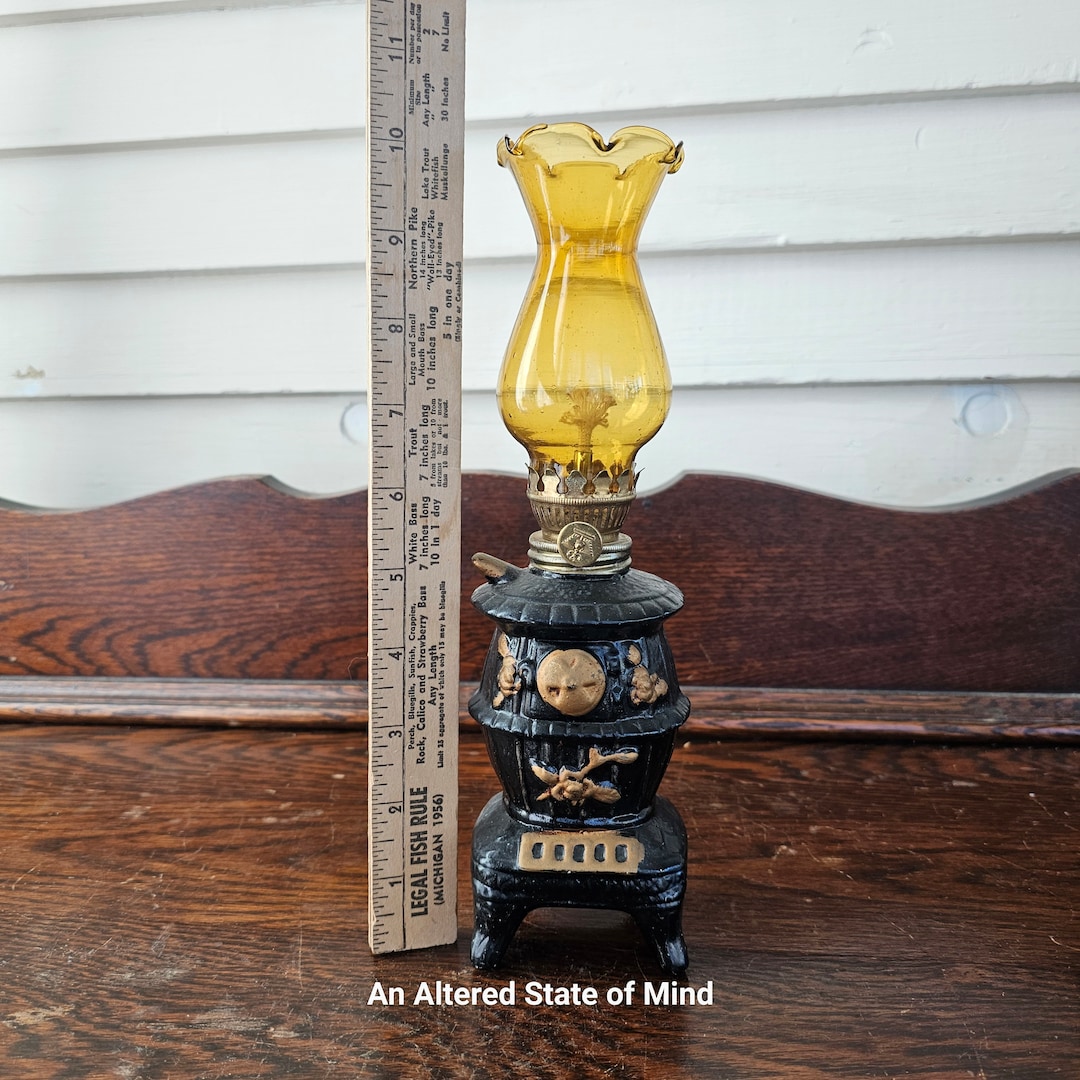 Vintage Potbelly Stove Oil Lamp Small Decorative Rustic - Etsy