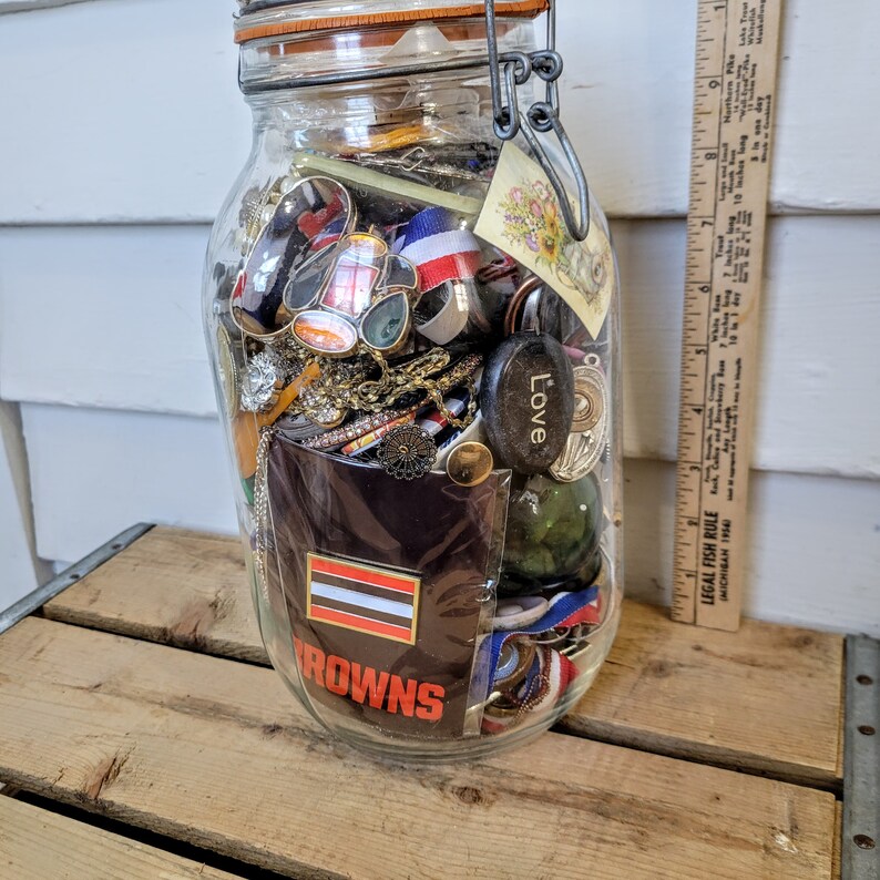Large Vintage Junk Drawer Treasure Jar Mystery Lot - Etsy