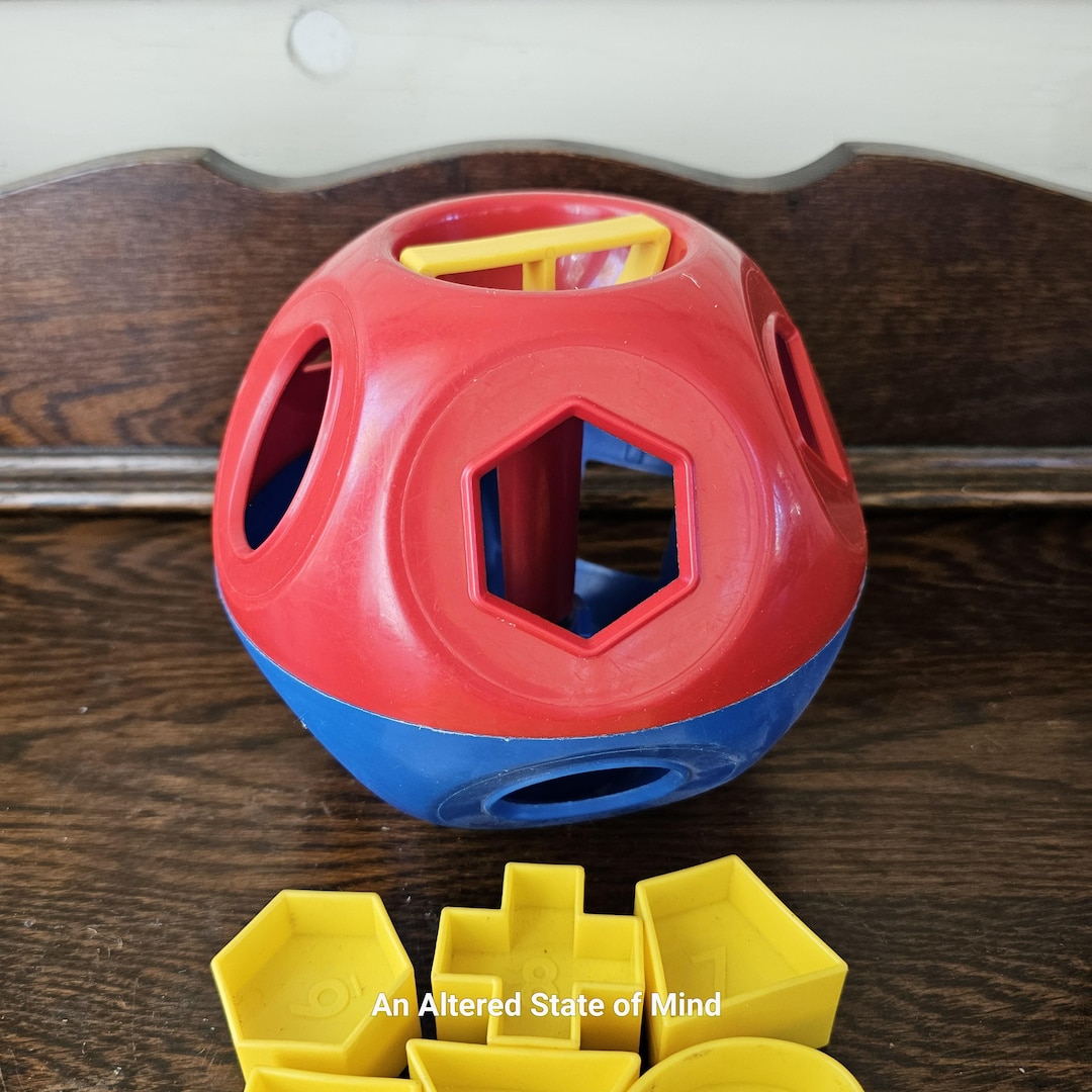 Vintage Tupperware Shape Sorting Toy Ball, Complete Set, Shape-o-ball ...