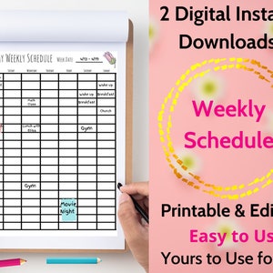 Weekly Planner Printable, Weekly Schedule, Week Planner, Weekly ...