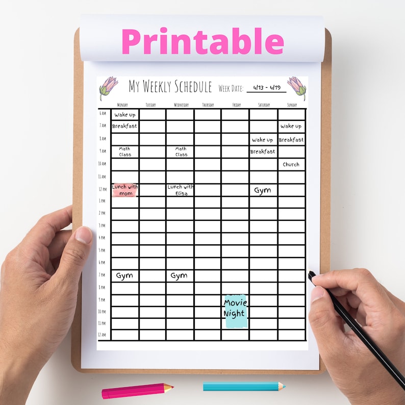 Weekly Planner Printable, Weekly Schedule, Week Planner, Weekly ...