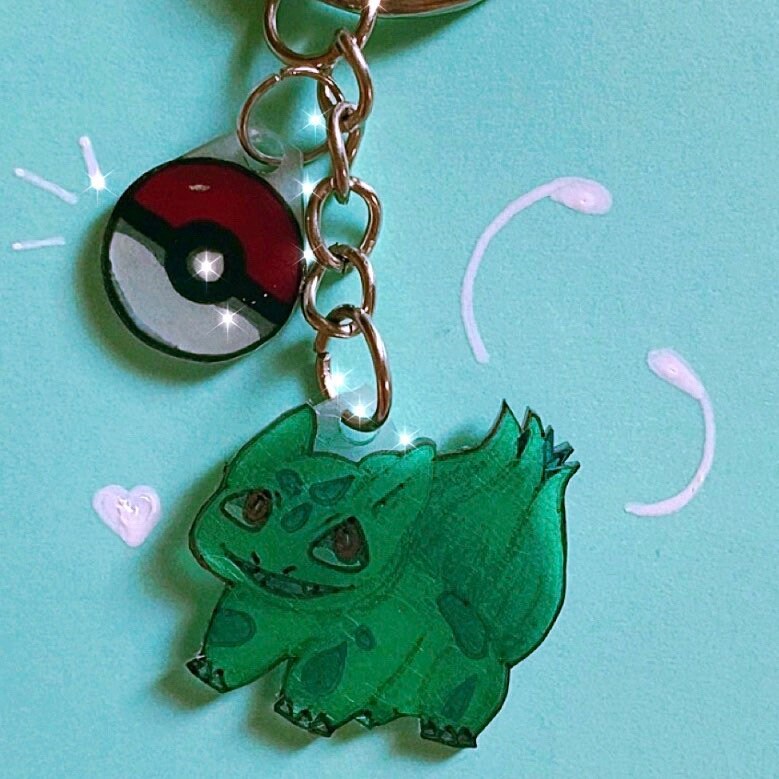 Bulbasaur Inspired Pokémon Style Keychain Cute Handmade | Etsy