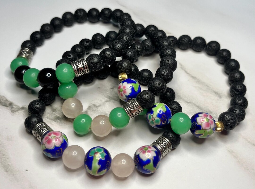 Lava Rock Semi-precious Stone Bracelets - Etsy