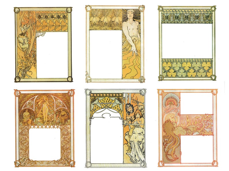 Alphonse Mucha ILSEE Illustration Set 48 Masterpieces Art Nouveau Fin ...