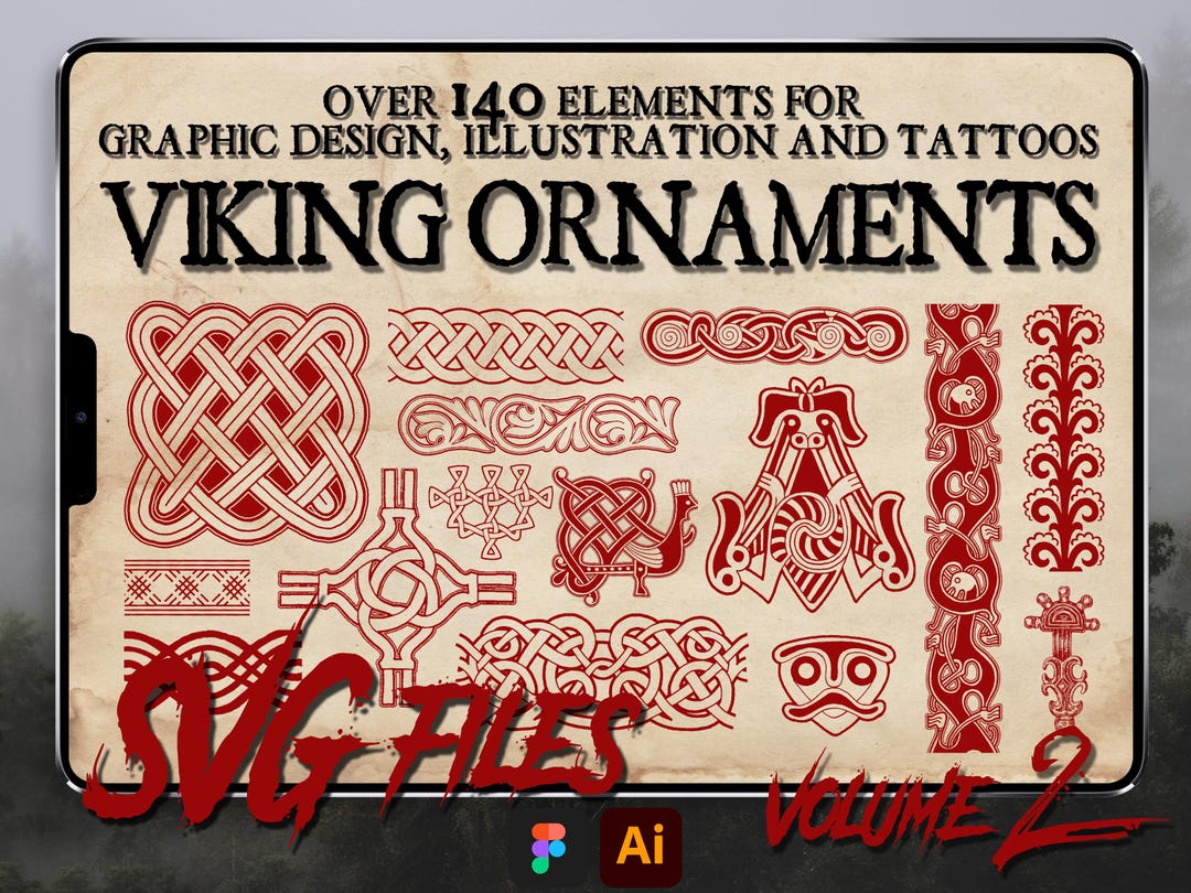 VIKING ORNAMENTS Vol.2 Over 140 SVG Files Vector Illustration for Adobe ...