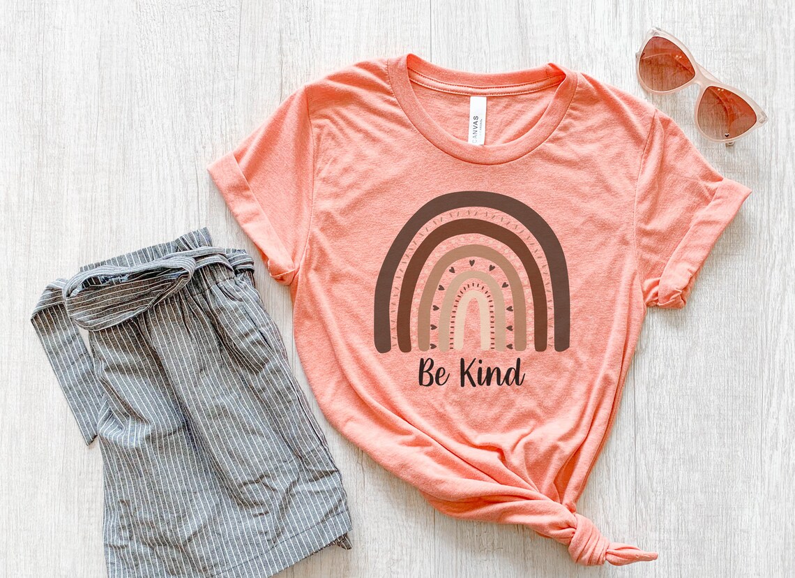 Be Kind Skin Color Shirt Rainbow Be Kind Equality Shirt | Etsy