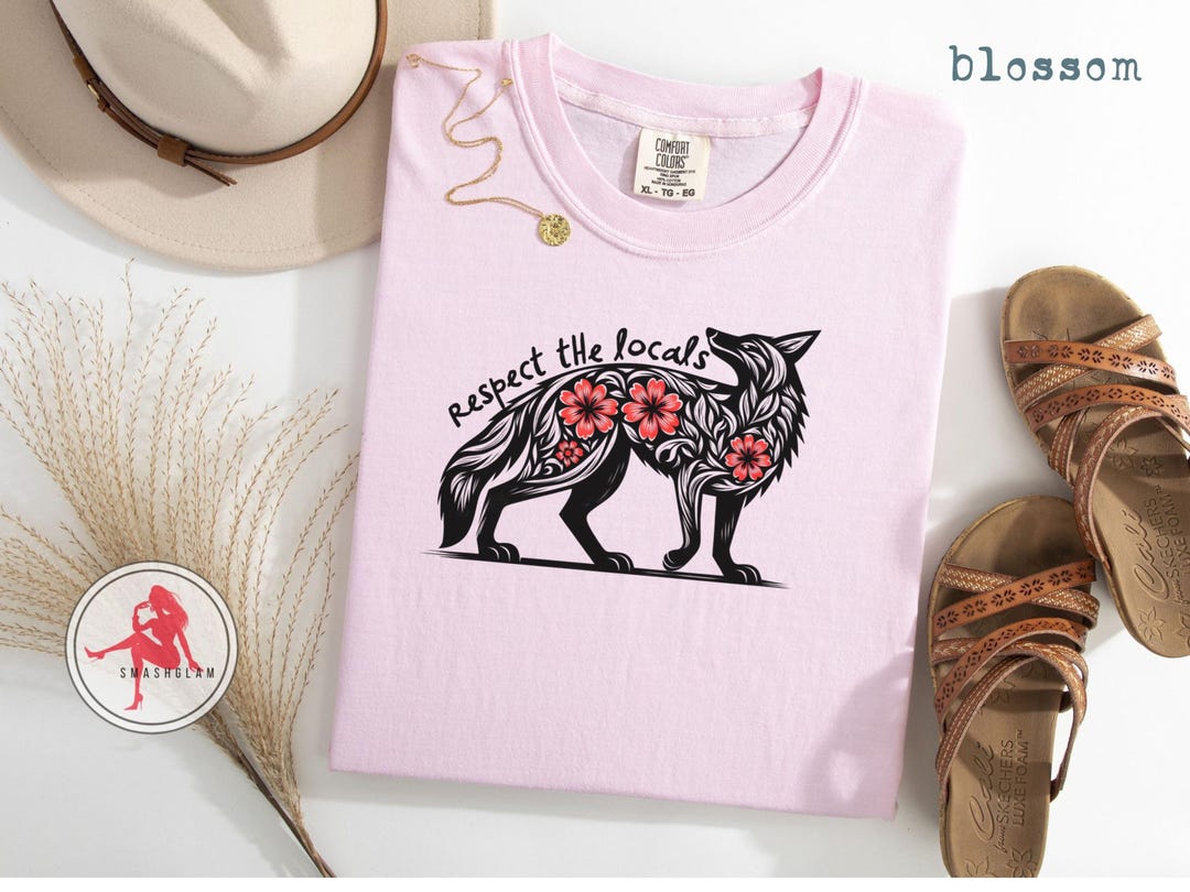 Respect the Locals Wolf Linocut Comfort Colors Shirt - Etsy