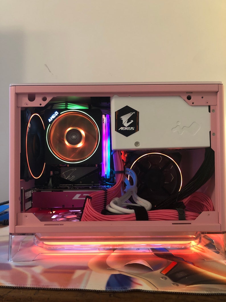 Mini Pink Desktop Gaming PC with Pink Graphics Card Wireless | Etsy