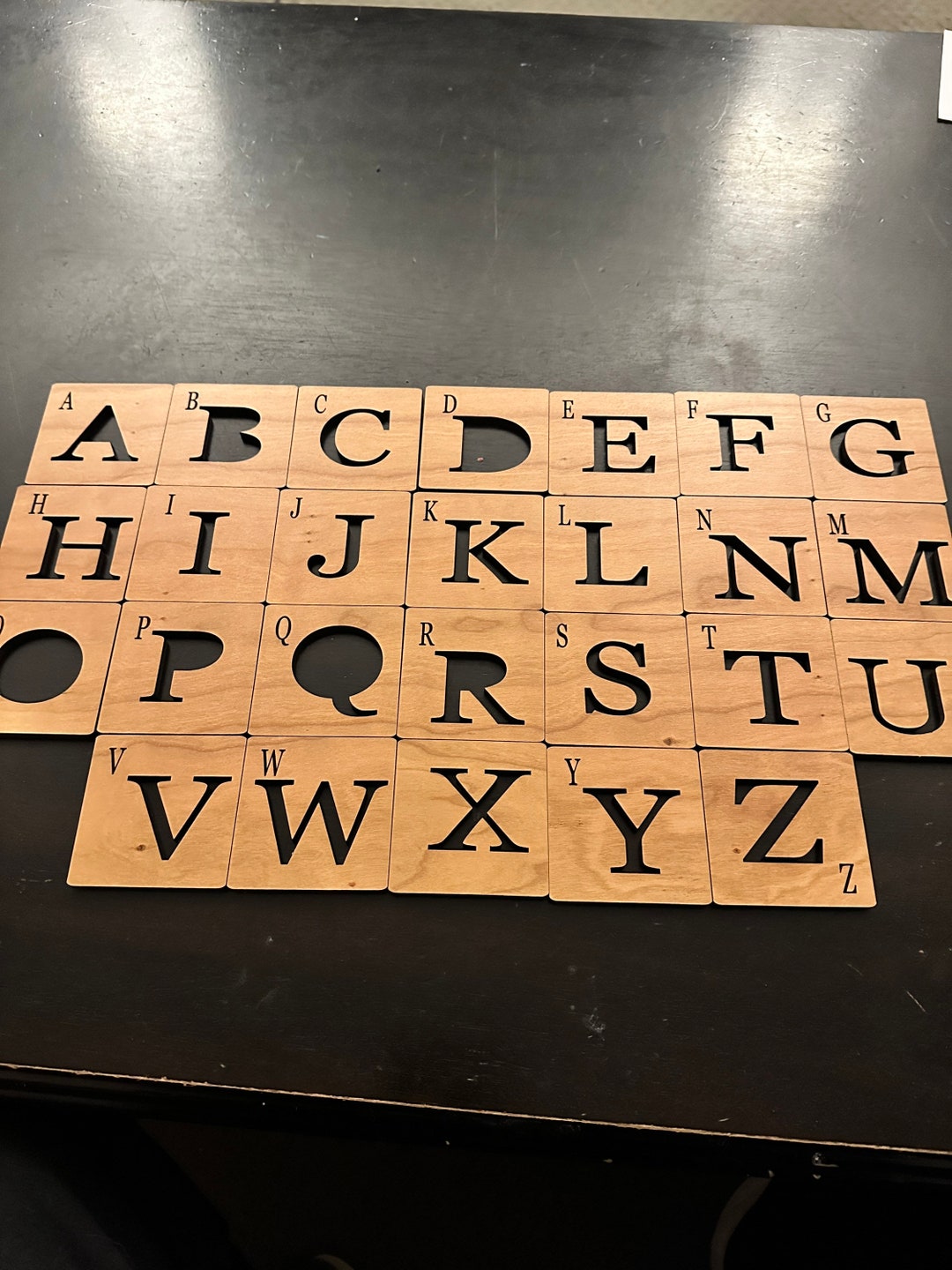 Real Thick Wood Flash Cards Alphabet Professional Quality Custom Laser ...