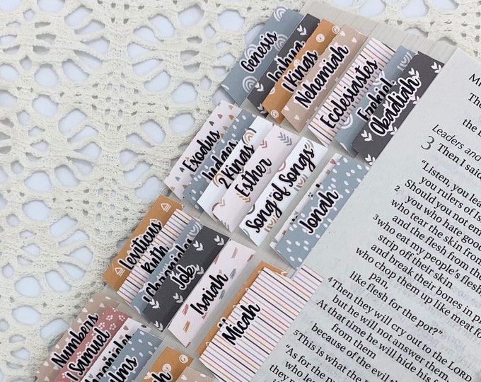 Boho Bible Tabs CARDSTOCK, Bible Index Tabs, Bible Stickers for Women, Christian Gift, Scripture ...