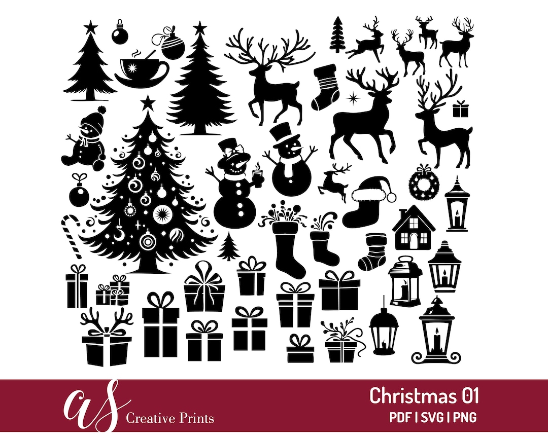 Christmas Silhouettes | PDF SVG PNG | Digital Download, Personal and ...