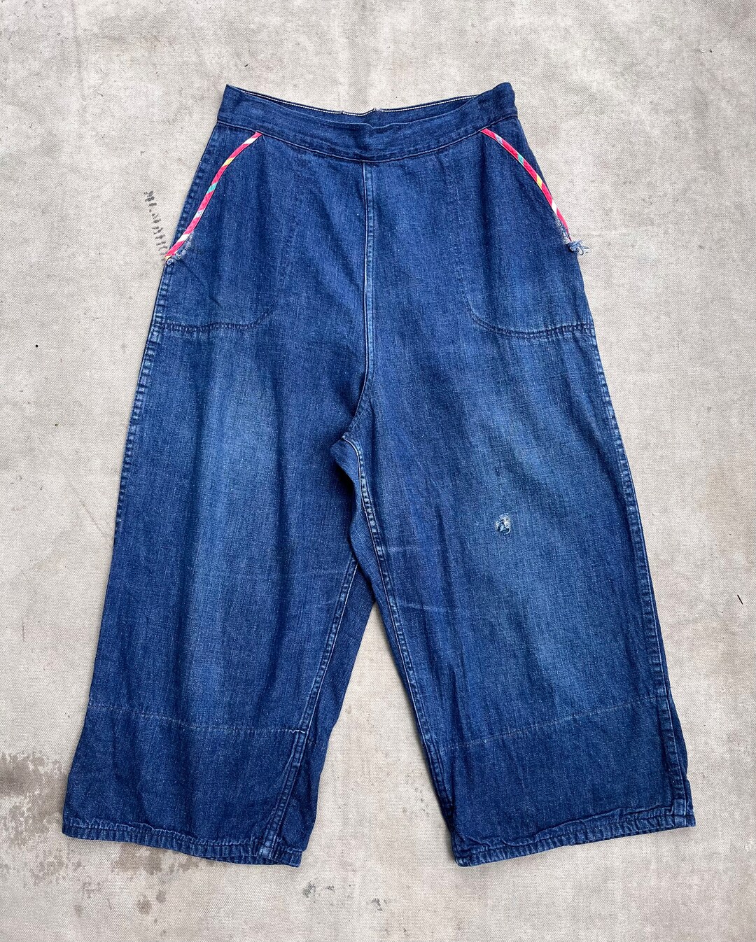 Vintage Womans 1950s Denim Hip Zip Capris - Etsy