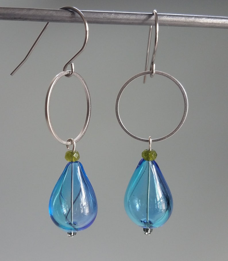 Glass Earring on Loop - Etsy