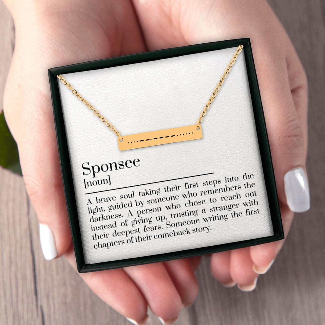 Sponsee Definition Morse Code Necklace - Recovery Newcomer Gift - AA ...