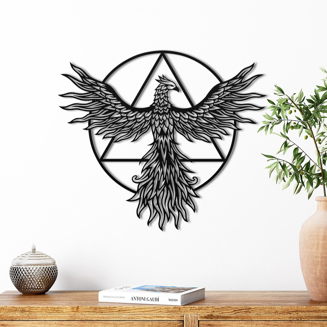 Phoenix AA Triangle Metal Wall Art, Rising Bird Recovery Symbol, 18 ...