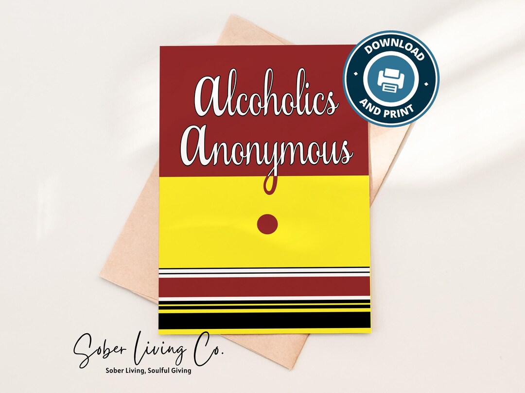 Alcoholics Anonymous Card | Sobriety Anniversary Card | Recovery Gift ...