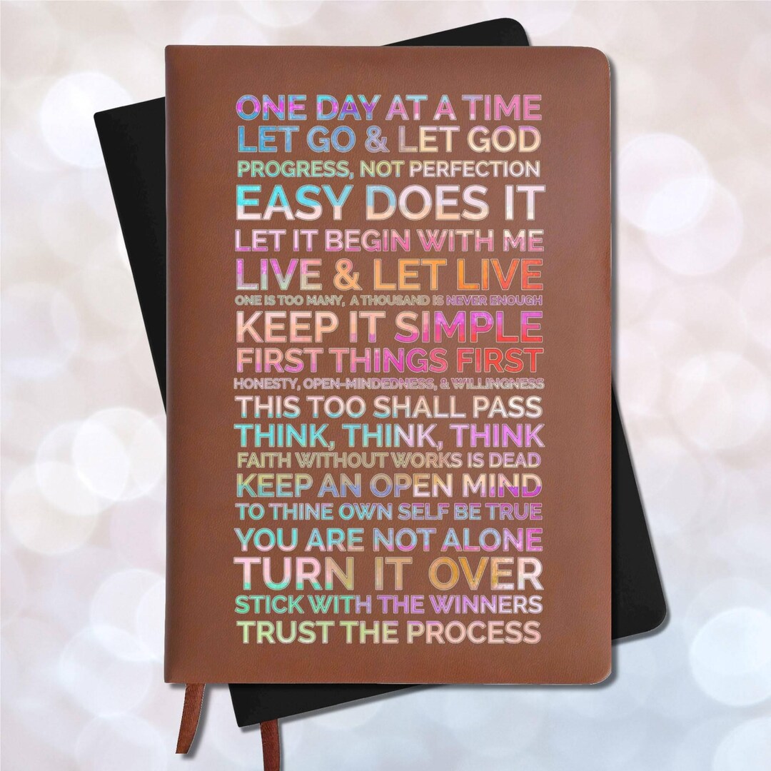 Recovery Slogans Journal, Sobriety Gift Notebook, Keep It Simple Diary ...