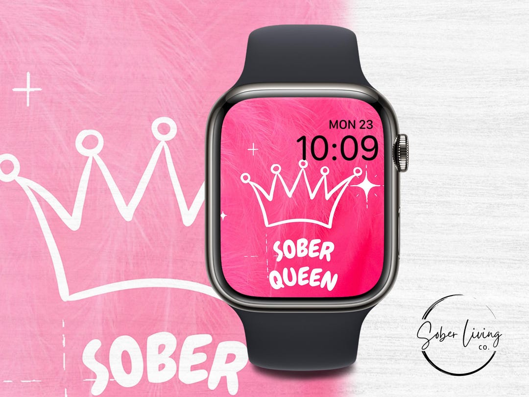 Sober Queen Crown Pink Wallpaper | Recovery Digital Download | Sobriety ...