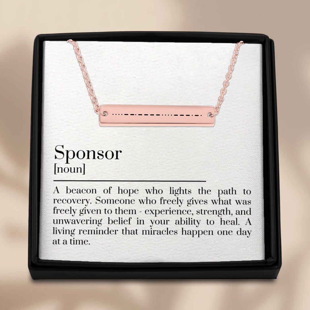 Sponsor Definition Morse Code Necklace - Recovery Sponsor Gift - AA ...