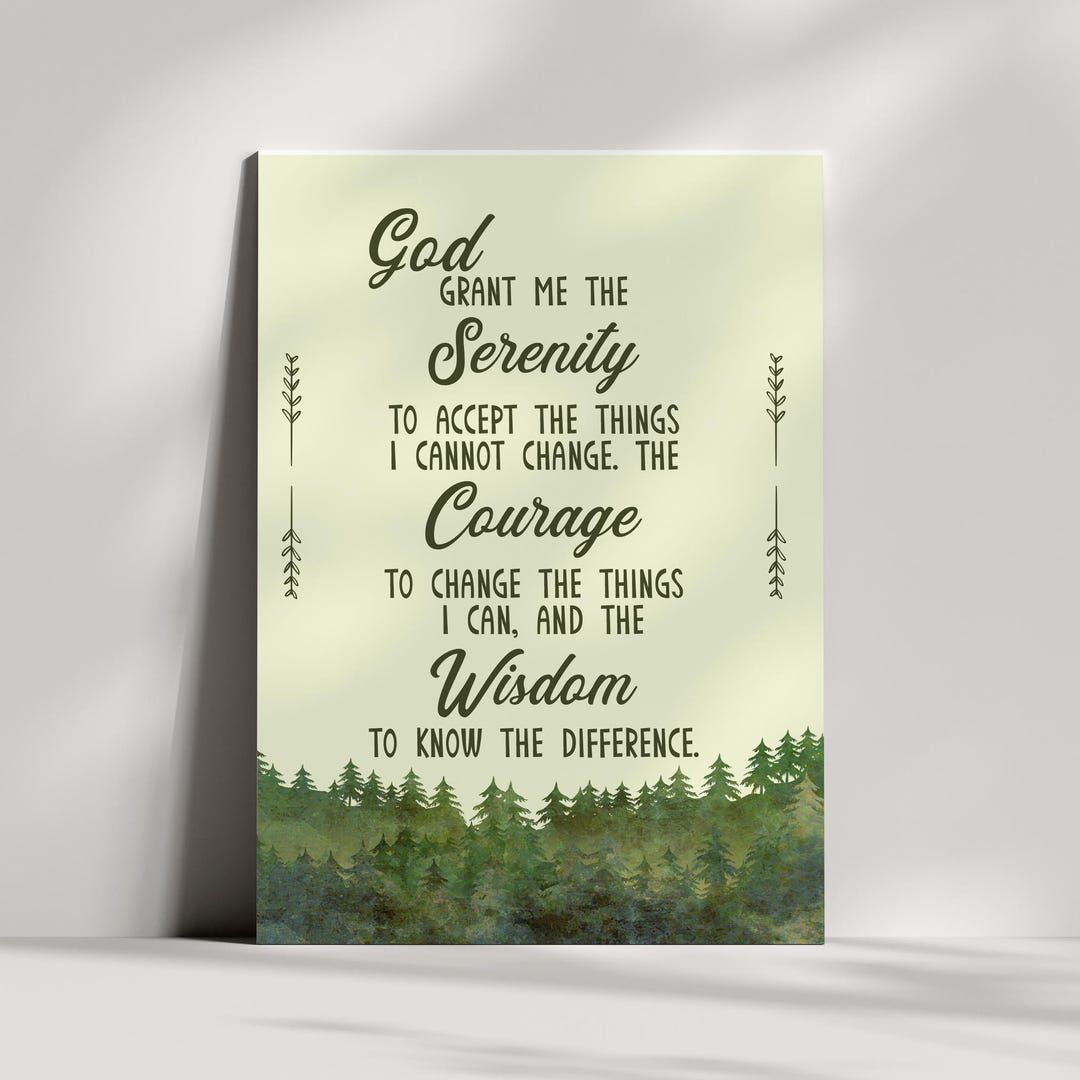 Serenity Prayer Card - Forest Design Recovery Greeting Card - Pine ...