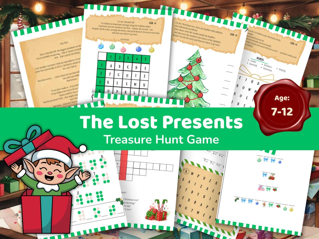Printable Christmas Game for Kids | Elf Escape Room | Holiday Scavenger ...
