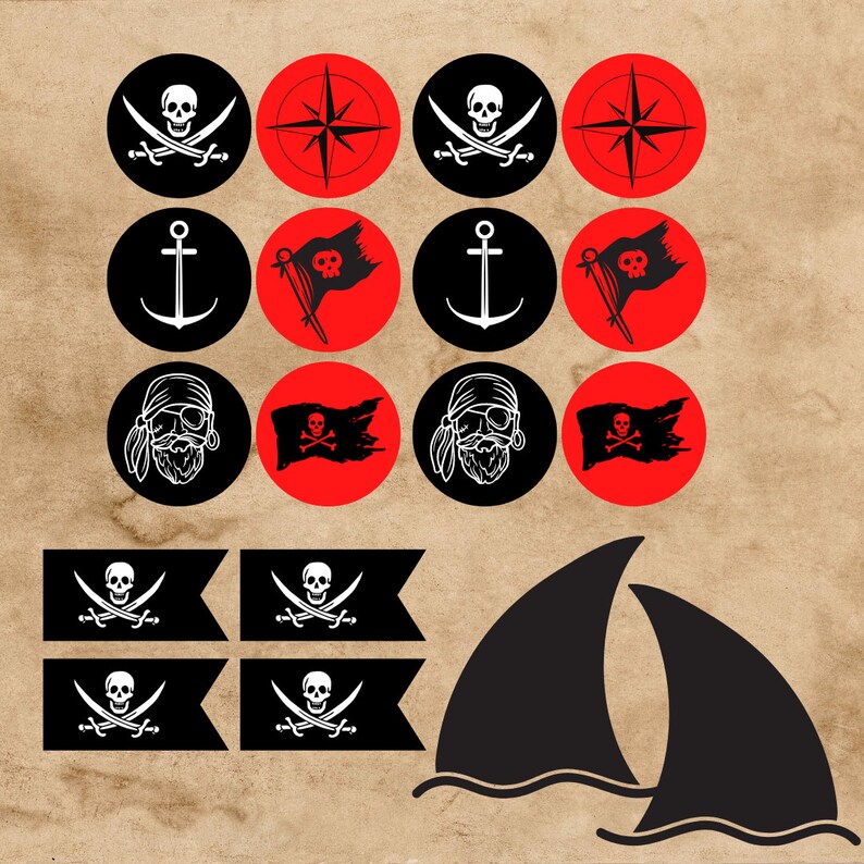 Birthday Decoration Set PDF Printable Pirates - Etsy