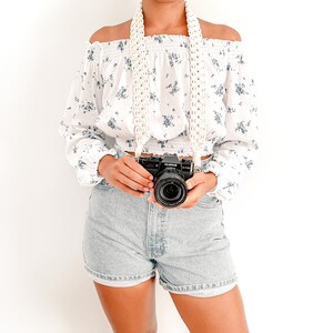 Macrame Camera Neck Strap on White Camera Shoulder Strap - Etsy