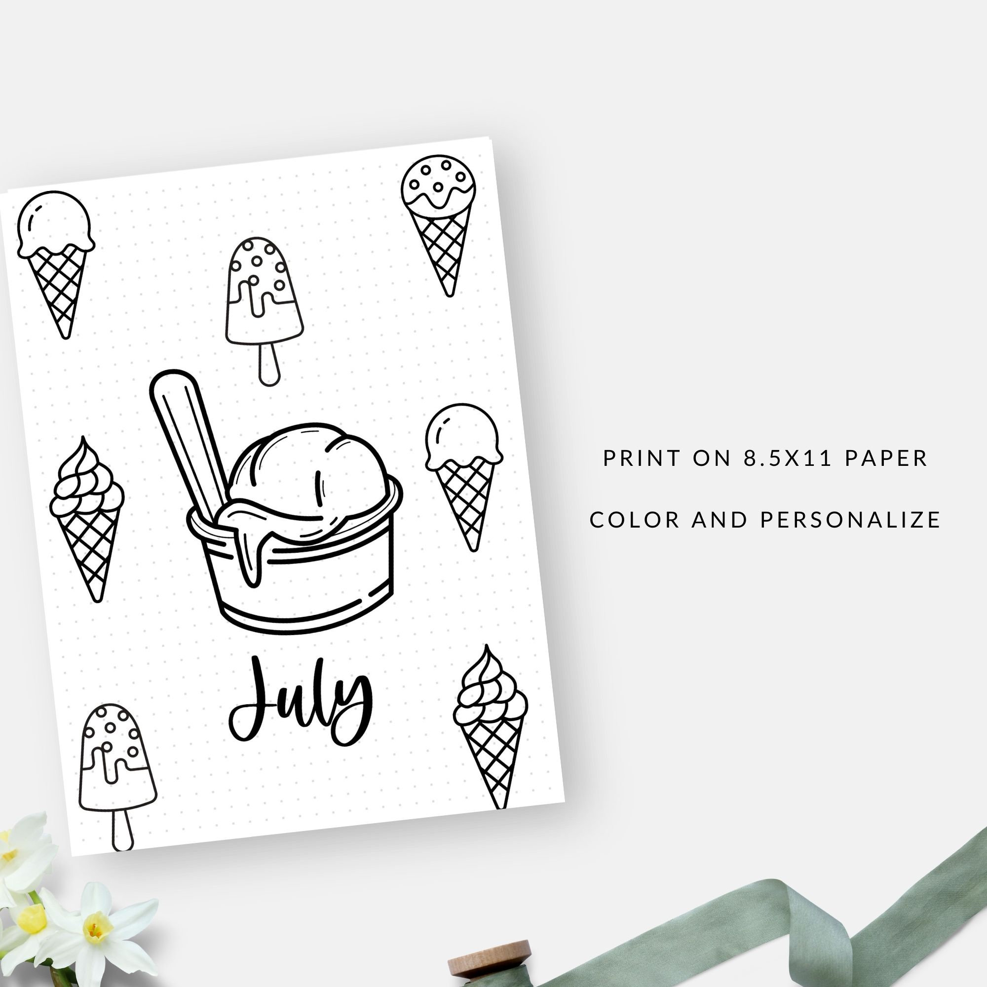 12 Printable Monthly Cover Pages, A5 Planner Title Page, Bullet Journal ...