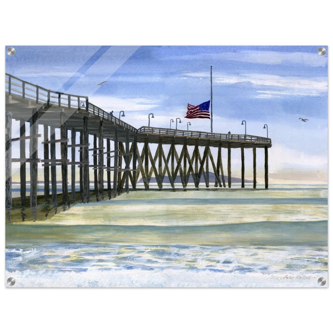 Ventura Pier Northside, Watercolor Acrylic Print – Coastal Art for Home Décor, Home Interior ...