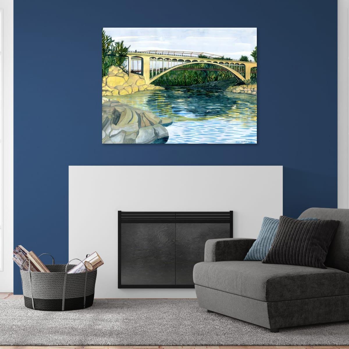 Folsom Rainbow Bridge Watercolor Canvas Art: Sacramento Landmark - Etsy