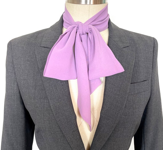 Lilac Purple Chiffon Long Skinny Scarf Neck Bow Neck Tie and - Etsy