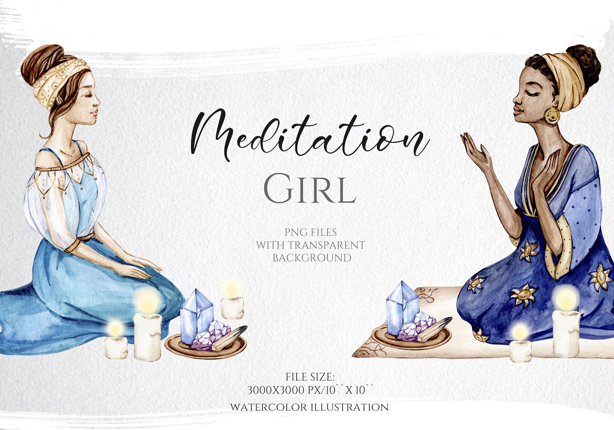 Card Making & Stationery Embellishments Watercolor Meditation Hands ...