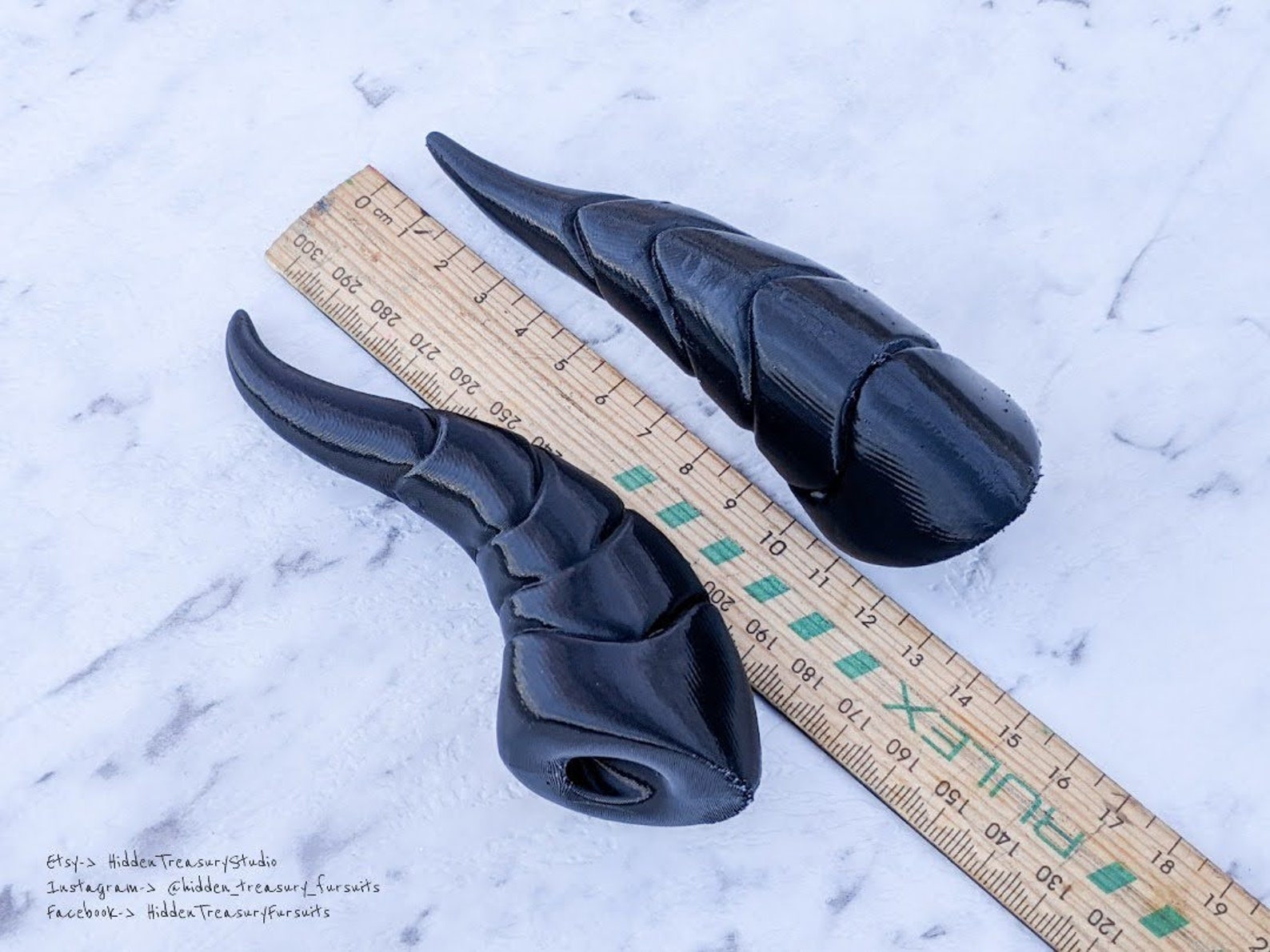 Small Dragon Horns Pair for Cosplay or Fursuit Costumes 3D - Etsy