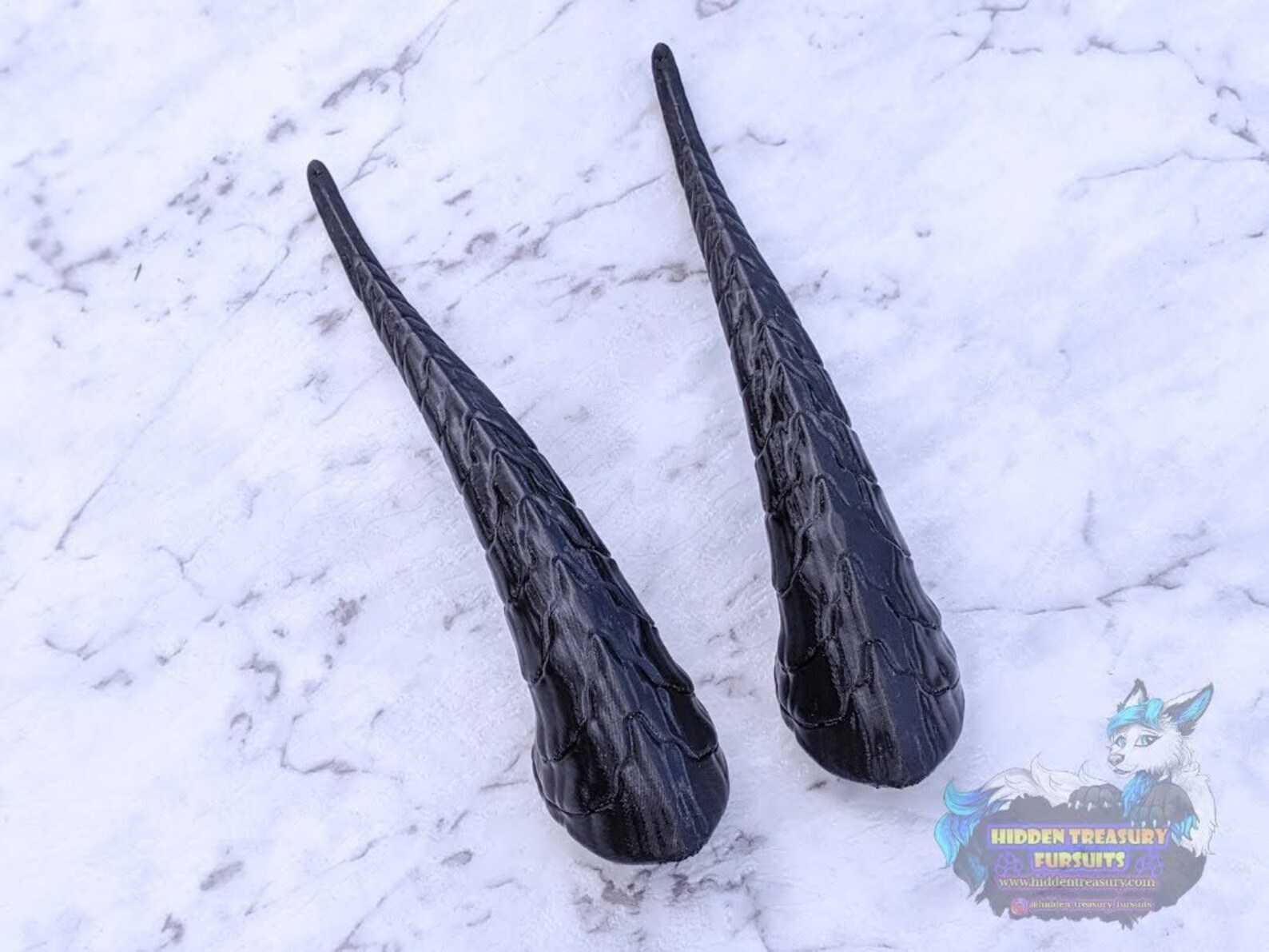 Small Dragon Horns Pair For Cosplay Or Fursuit Costumes 3d Etsy