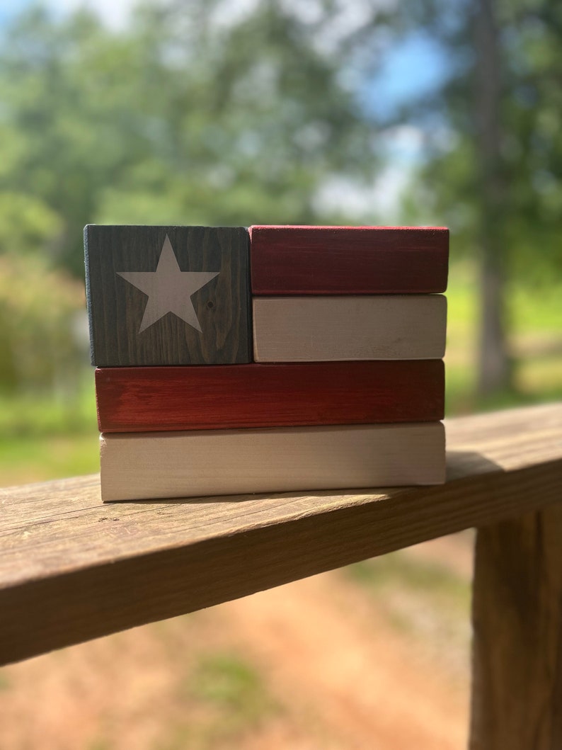 American Flag Blocks, 4th of July, Patriotic Decoration - Etsy