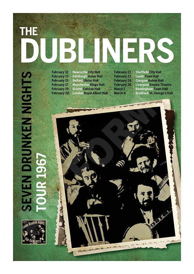 THE DUBLINERS REIMAGINED Tour Poster Designed & Sold By Christina Wang