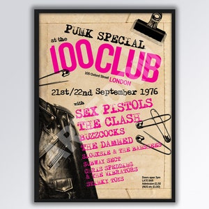 PUNK SPECIAL 100 Club 1976 Reimagined A3 Poster - Etsy UK