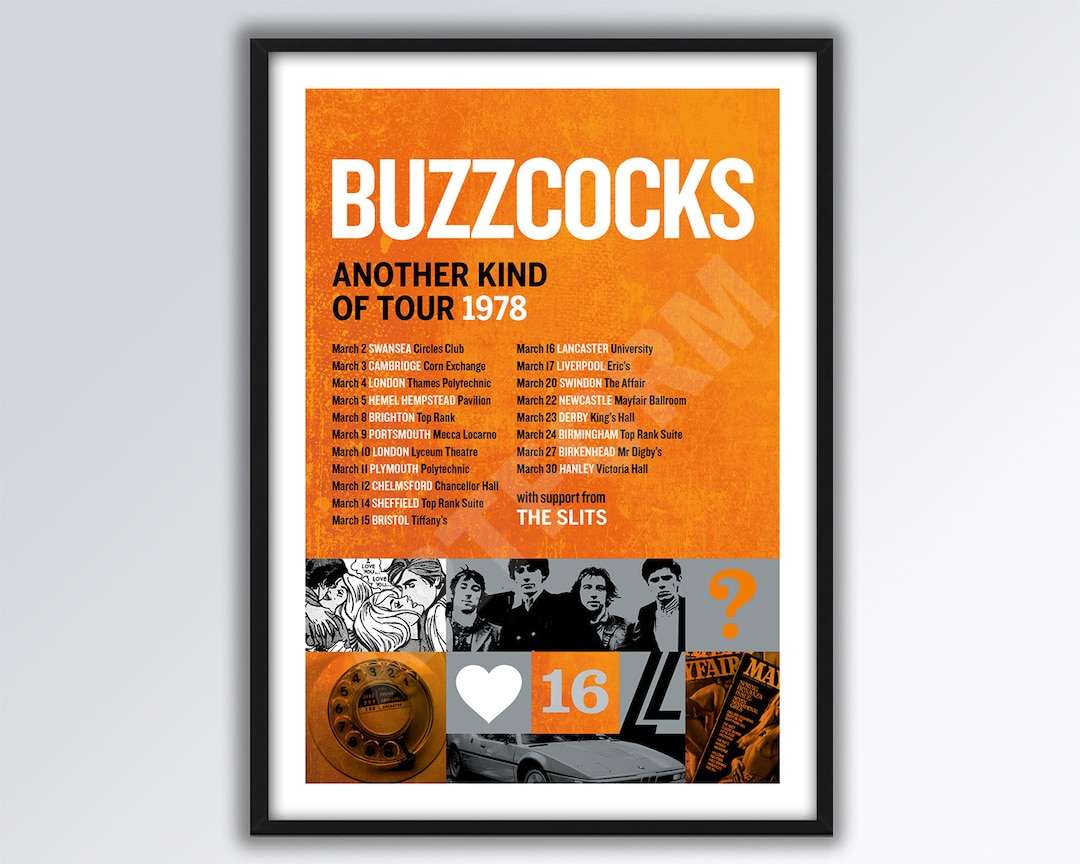 BUZZCOCKS REIMAGINED 1978 Tour Poster A3 Size. - Etsy UK