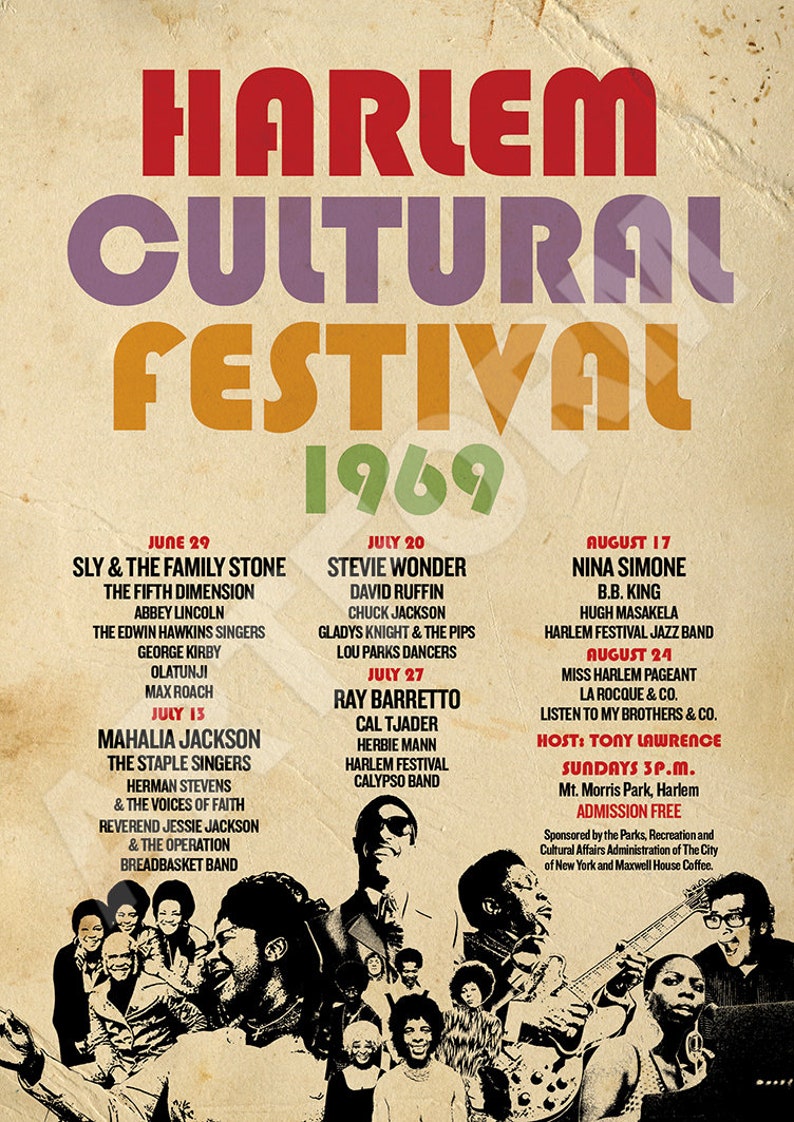 Harlem Cultural Festival 1969 REIMAGINED Poster A3 Size. Summer of Soul ...
