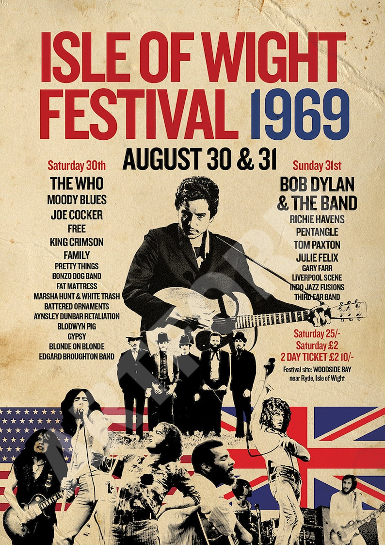 ISLE of WIGHT FESTIVAL 1969 Poster A3 Size. - Etsy UK
