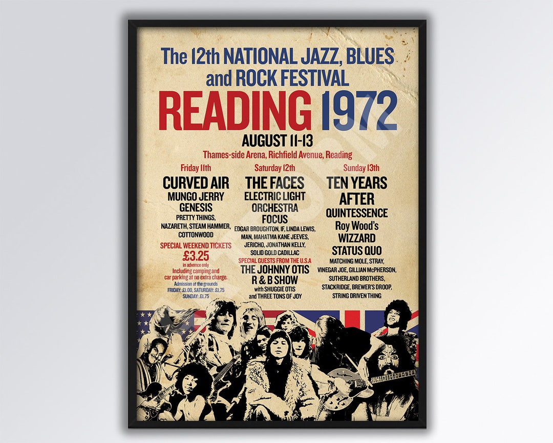 READING FESTIVAL 1972 REIMAGINED A3 Size Poster. Classic Rock. - Etsy UK