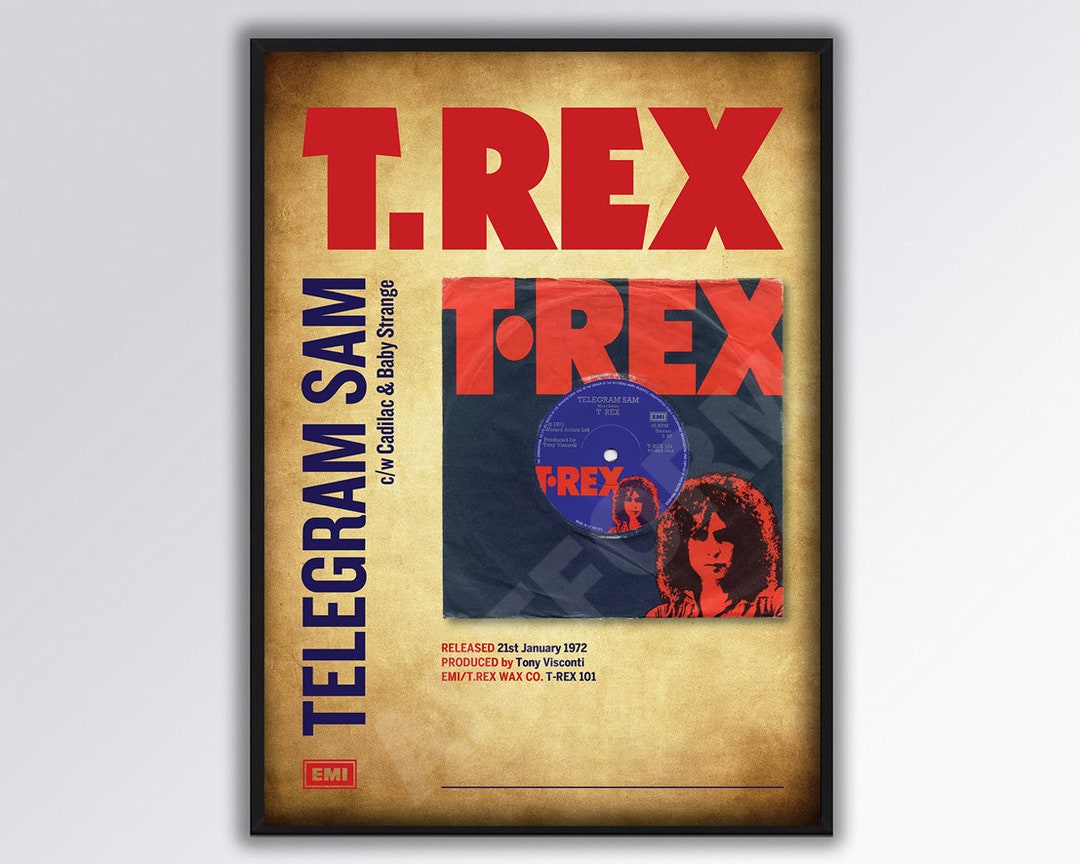 T.REX MARC BOLAN Telegram Sam Poster/print - Etsy UK