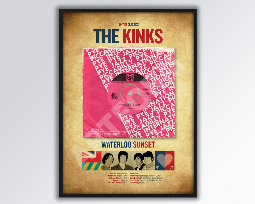 The KINKS Waterloo Sunset A3 Print. Ray Davies. Kinks Poster. Mod. 60s ...
