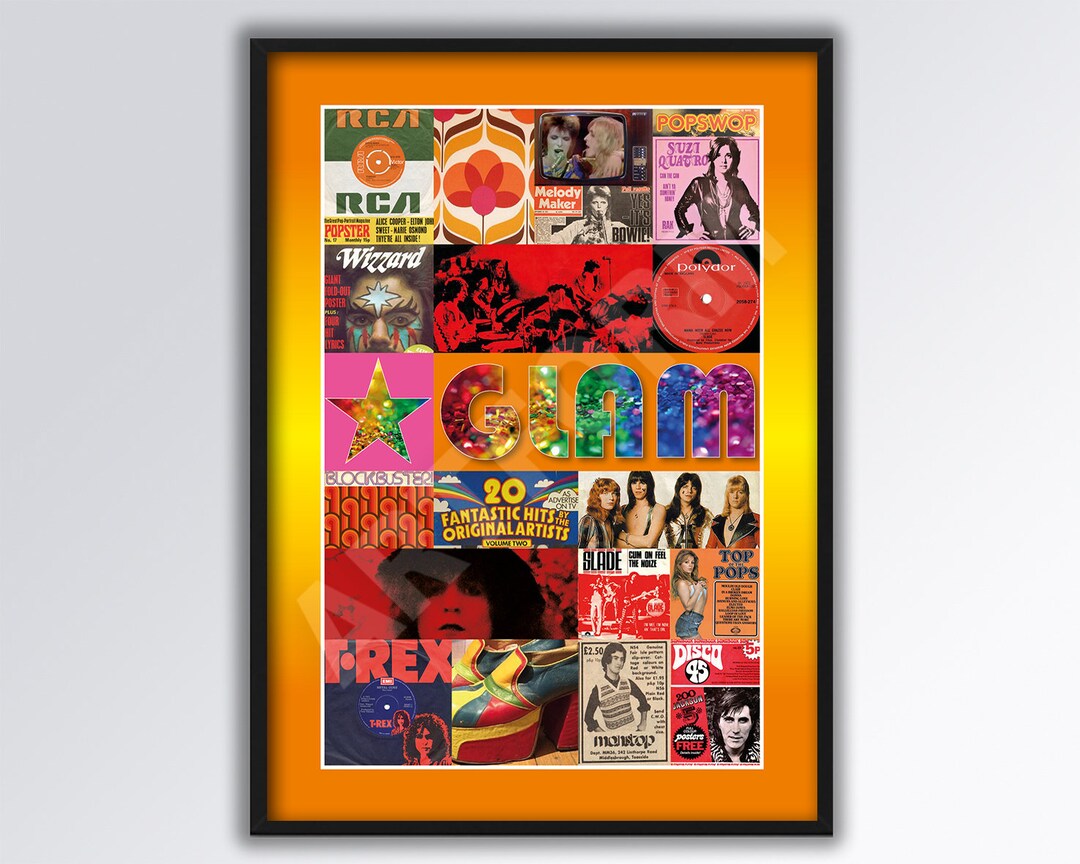 GLAM ROCK Montage Print A3 Size. T.rex. Marc Bolan. Slade. the Sweet ...