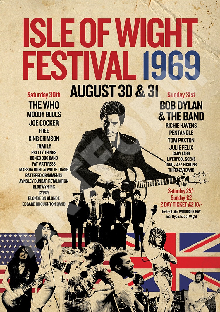 ISLE of WIGHT FESTIVAL 1969 Poster A3 size. sold by Cruel Brett | SKU ...